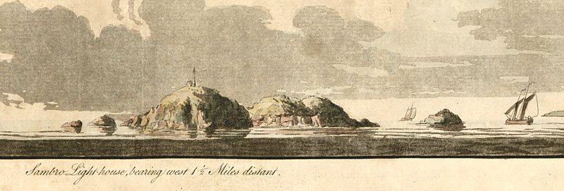 Portion of a 1777 Des Barres chart showing Sambro Island Lighthouse